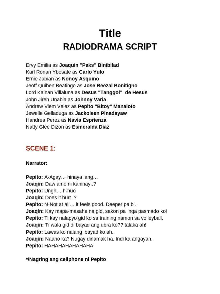 Radiodrama Script | PDF