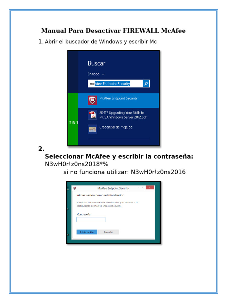 Pasos para Desactivar McAfee | PDF