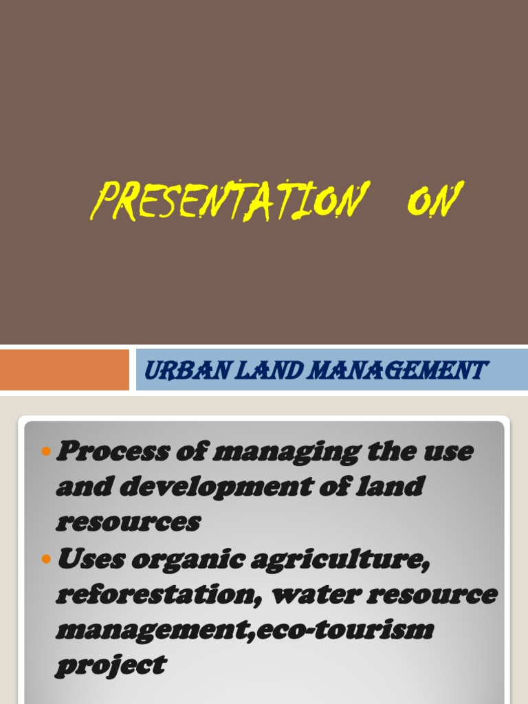 Urban Land Management and Agriculture | PDF