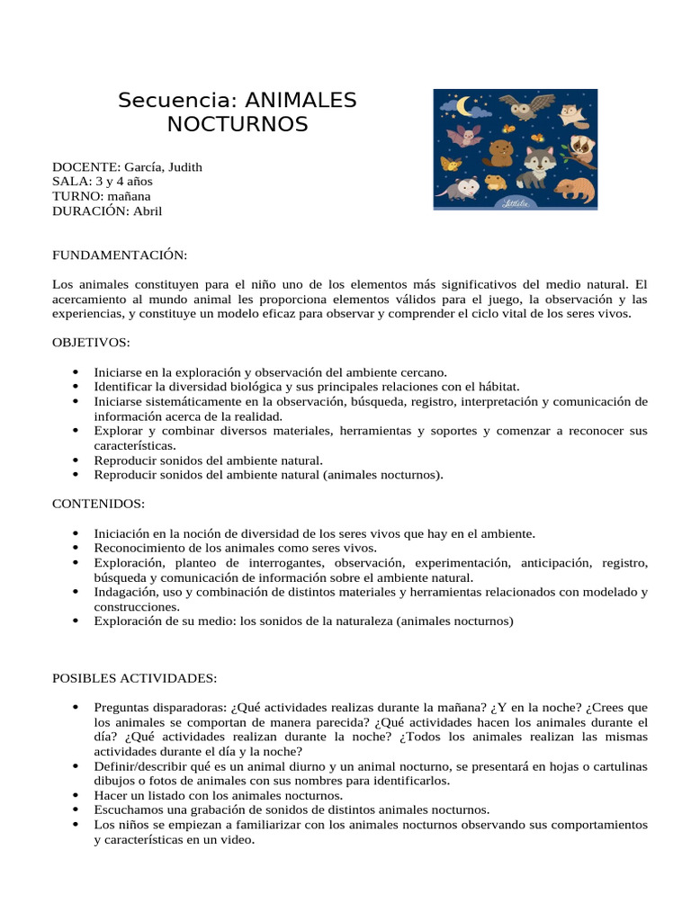 Animales Nocturnos 1 | PDF