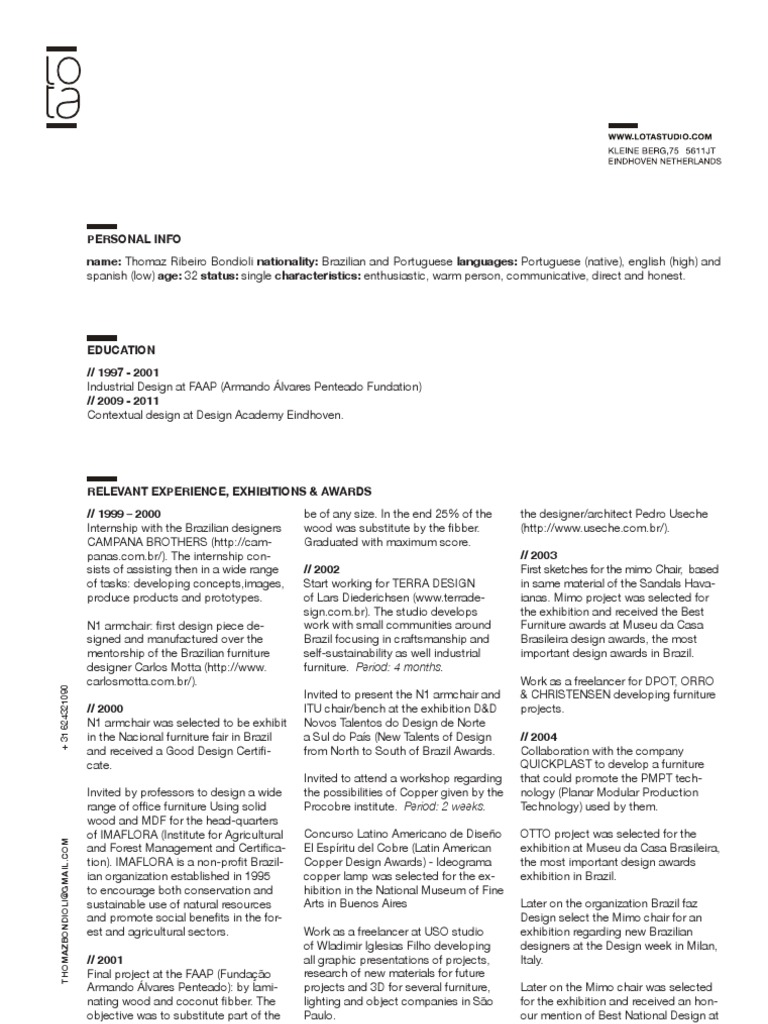 CV | PDF | Brazil | Design