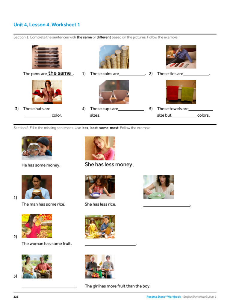 Unit 4, Lesson 4 Workbook | PDF