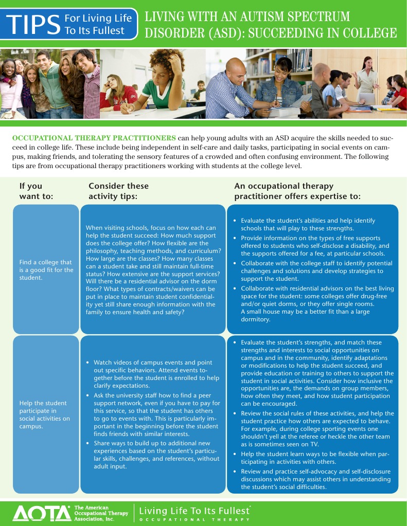 Living With An Autism Spectrum Disorder (ASD) : Succeeding in College ...