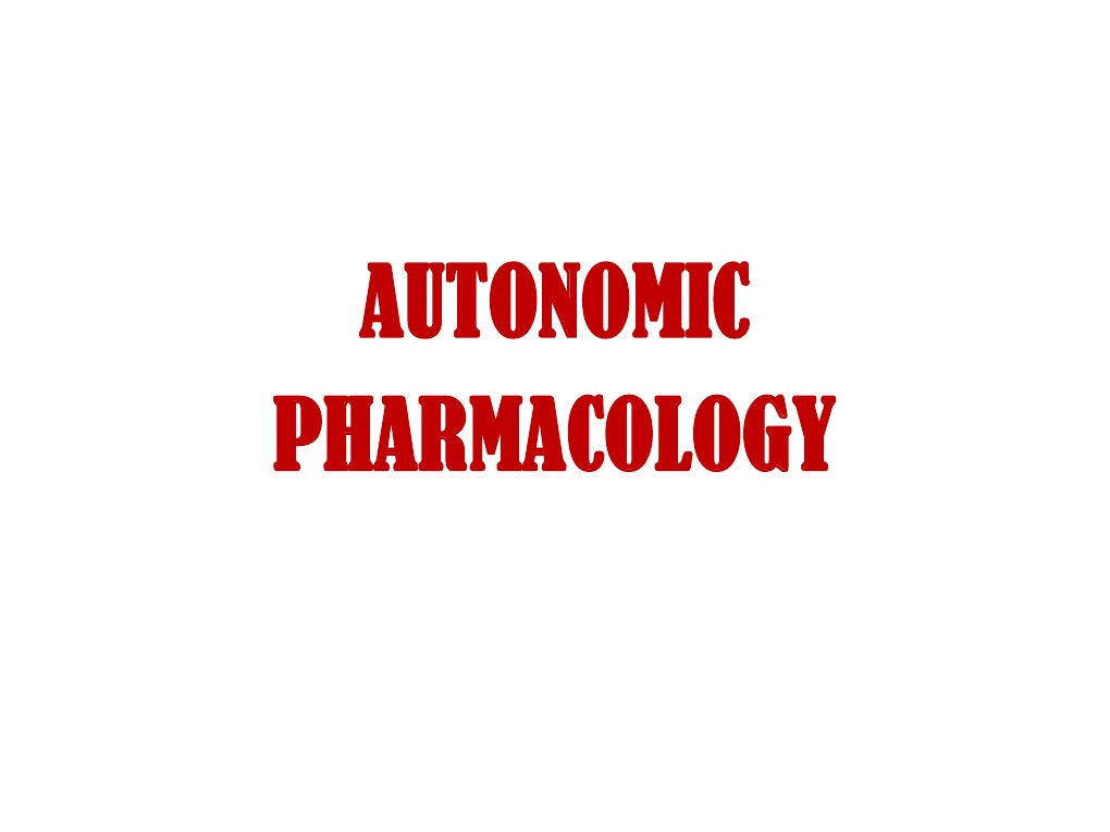 Tutorial On ANS Pharmacology | PDF | Autonomic Nervous System | Epinephrine
