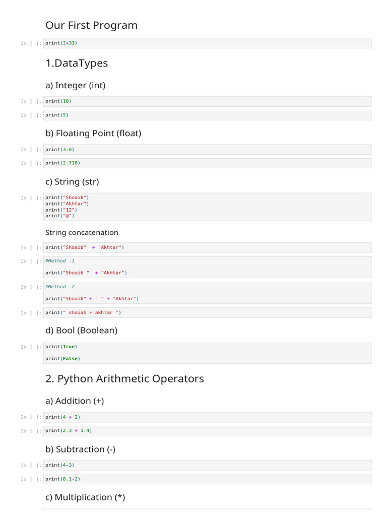 2 DataTypes Variables | PDF