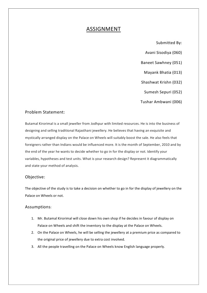 Final RM Assignment | PDF | Jewellery | Business