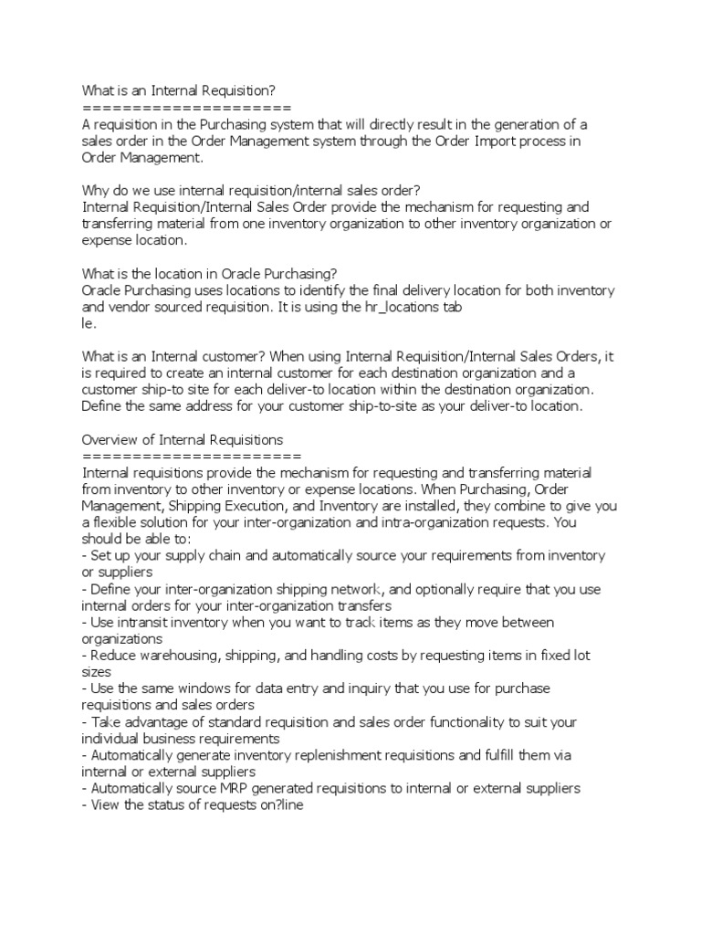 What Is An Internal Requisition | PDF | Inventory | Supply Chain