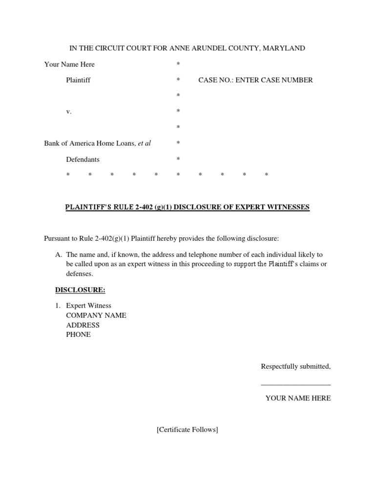 Maryland Rule 2-402 Expert Disclosure | PDF | Discovery (Law) | Expert ...