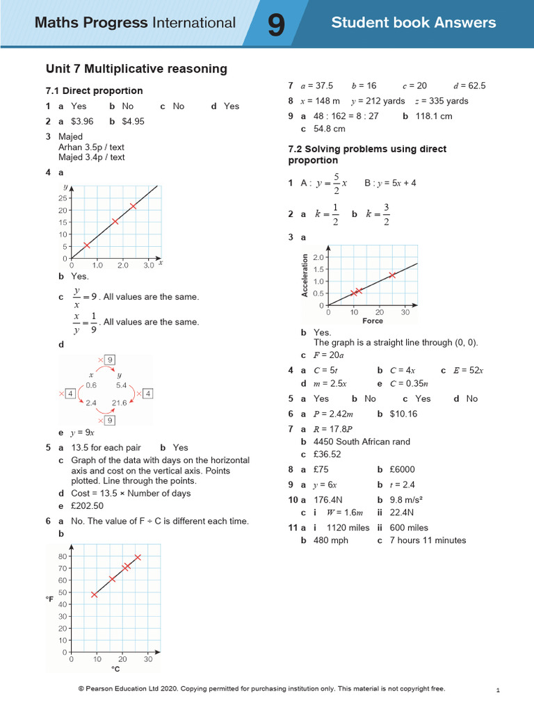 Unit 7 - Multiplicative Reasoning - Answer Document | PDF | Euclidean ...