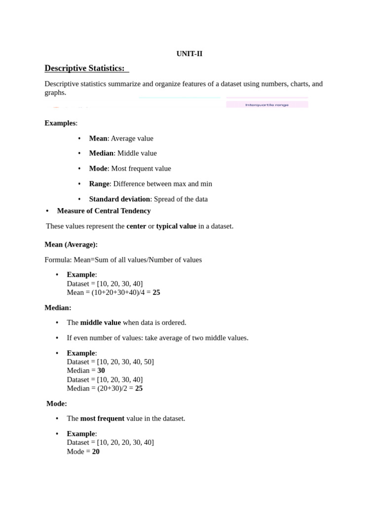 Unit 2 DataScience | PDF | Mean | Mode (Statistics)