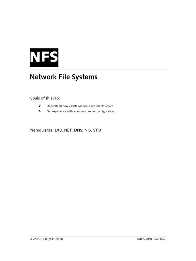 Network File Systems: Goals of This Lab | PDF | File System | Utility ...