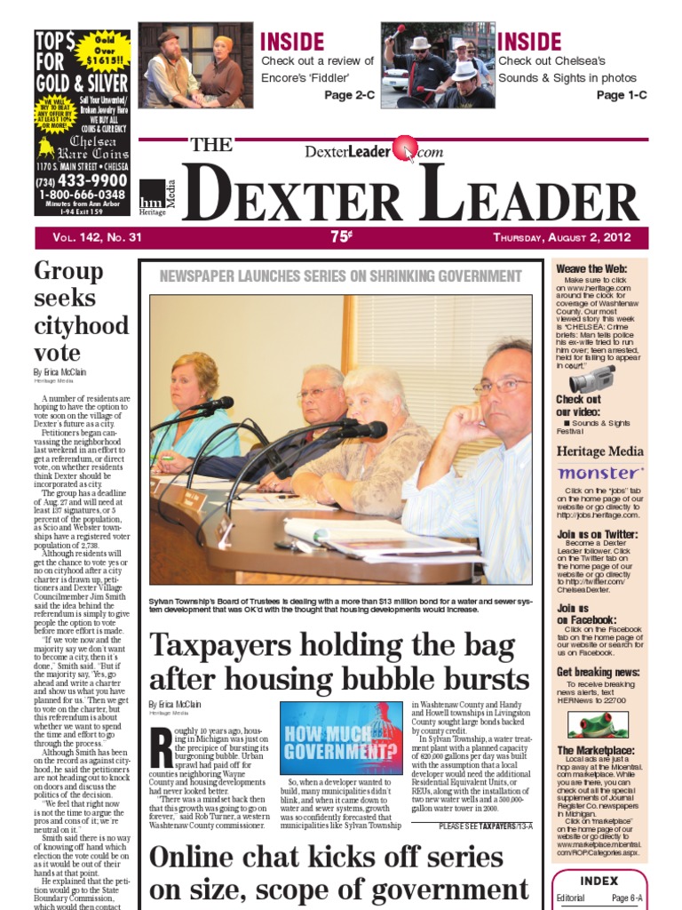 Dexter Leader Aug. 2 | PDF | Facebook | Government