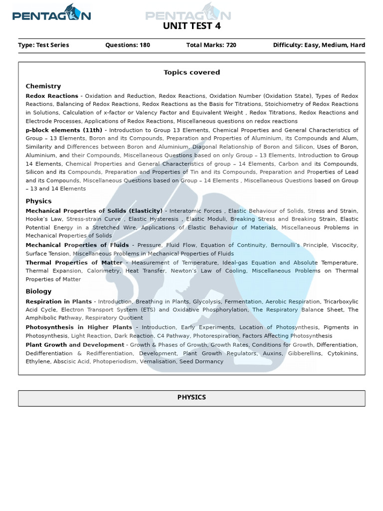 Unit Test 4 Question Paper | PDF