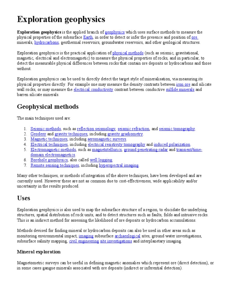 Exploration Geophysics | PDF | Earth Sciences | Geology