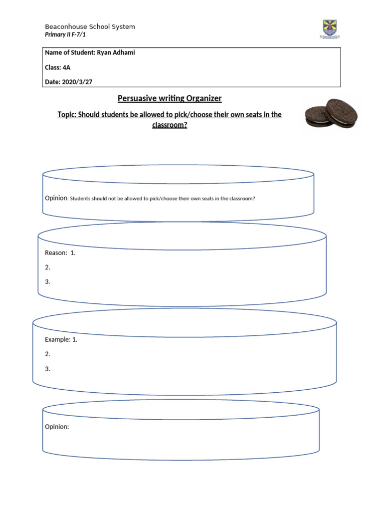 Persuasive Writing Organizer | PDF