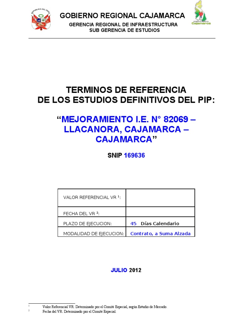 Modelo de TDR | Arquitecto | Topografía