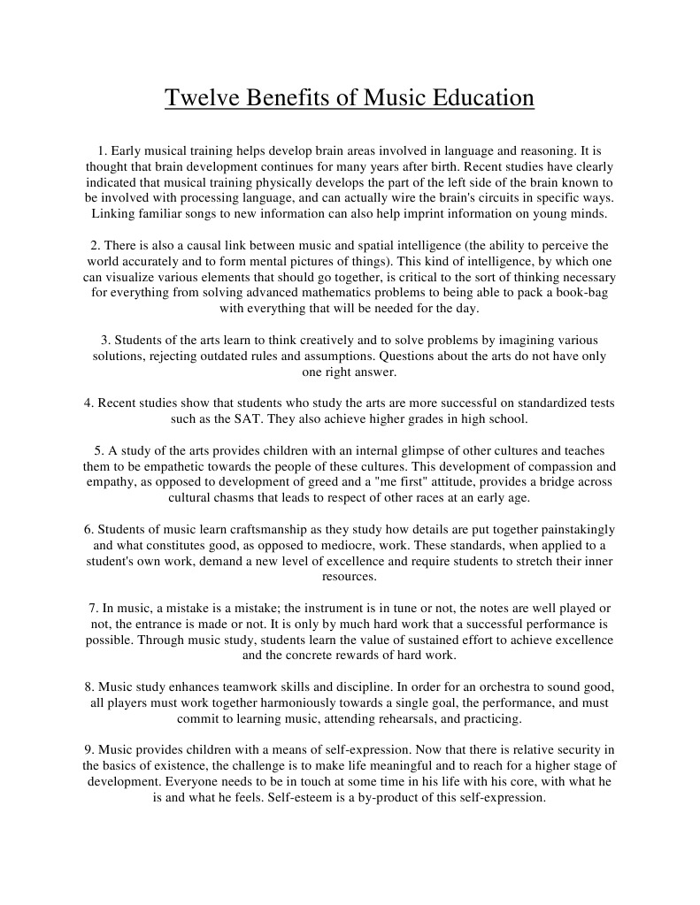 12 Benefits of Music Education | PDF | Empathy | Music Education