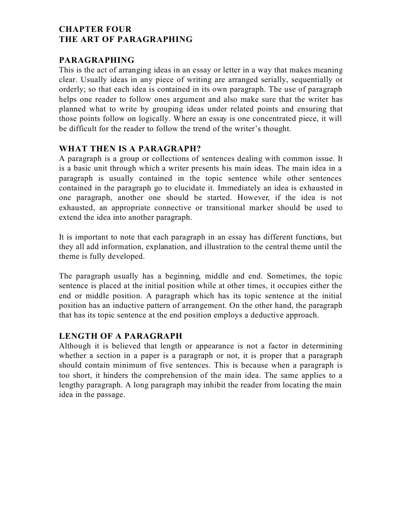 The Art of Paragraphing | Paragraph | Essays