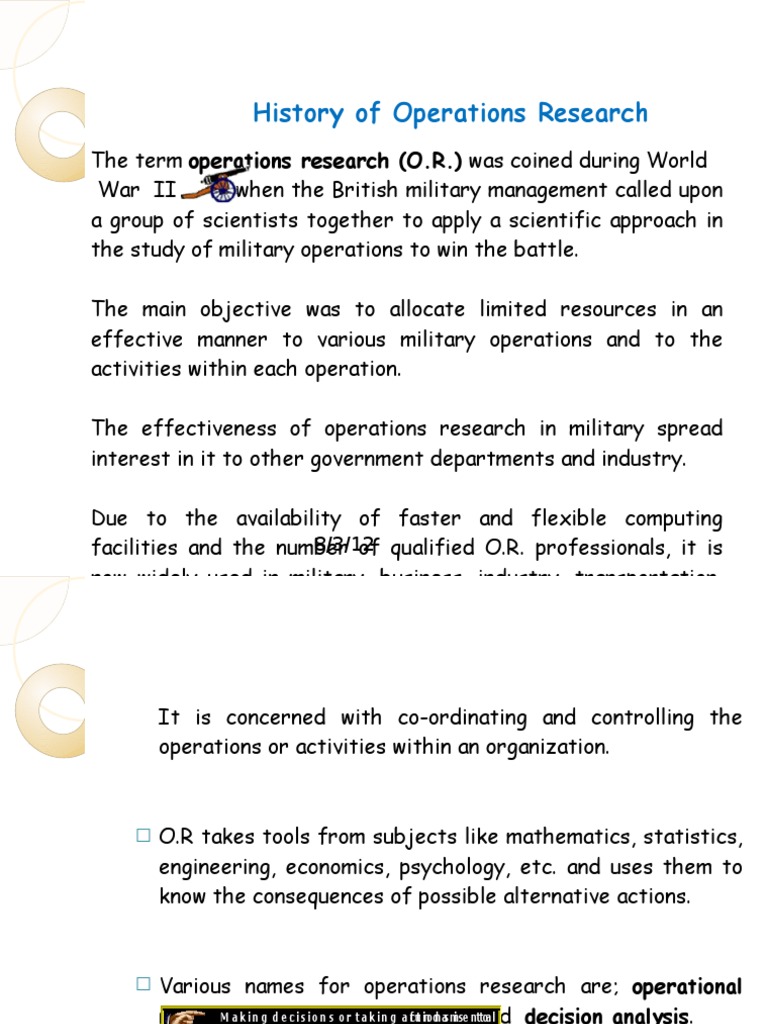 History of Operations Research | Download Free PDF | Operations ...