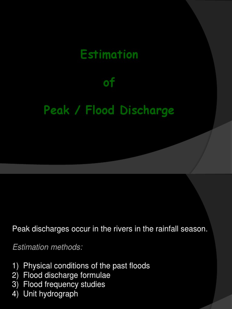 Peak Discharge Estimation Methods | PDF | Flood | Discharge (Hydrology)