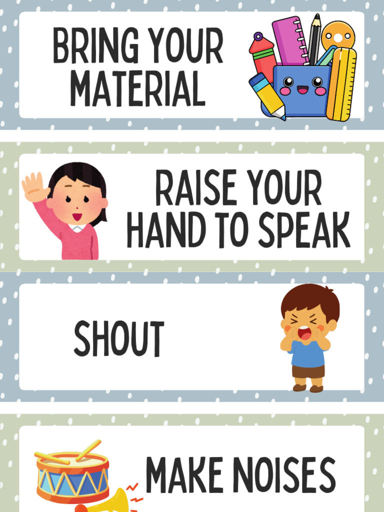 Classroom Rules Flashcards | PDF
