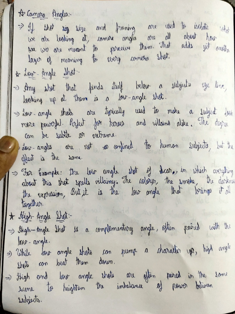 Camera-Angles Studio Binder Notes | PDF
