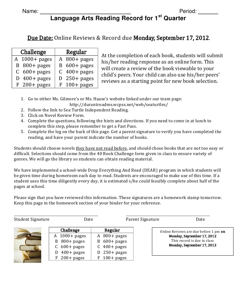 Independent Reading Log Contract | PDF | Books | Behavior Modification