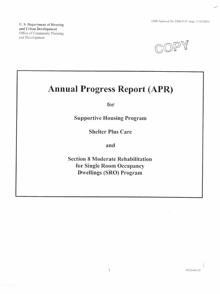 Annual Progress Report (APR) | PDF | Social Security Disability ...