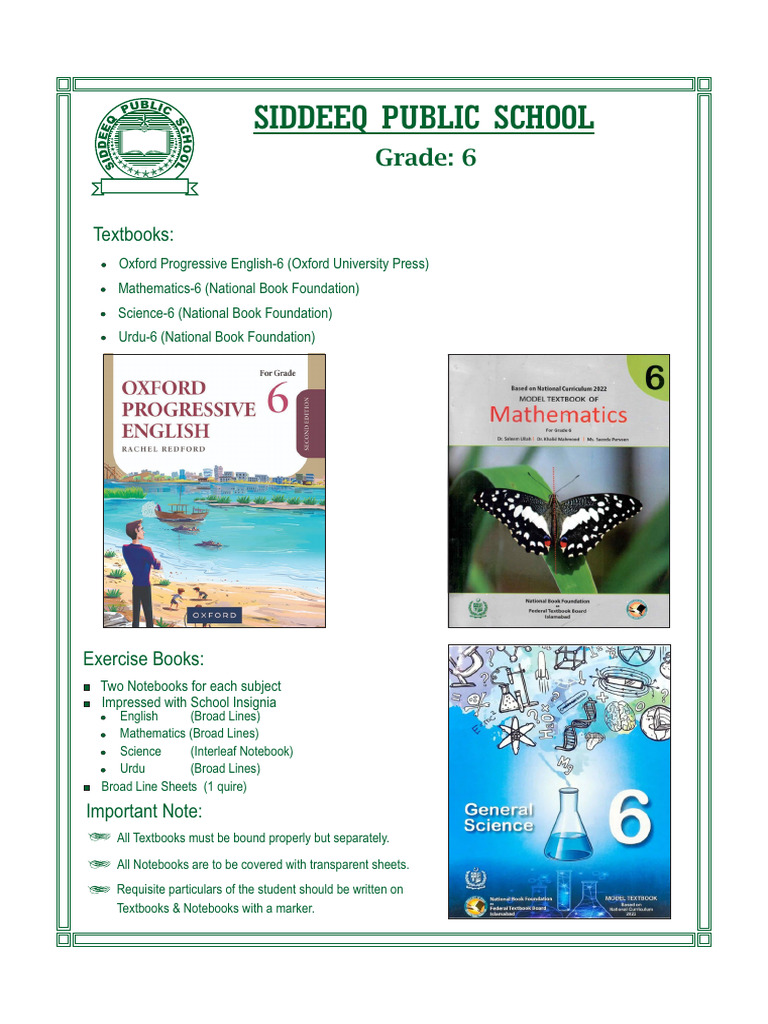 SPS Book List (Grade 6 To 8) 2026-27 (24 Feb 26) | PDF