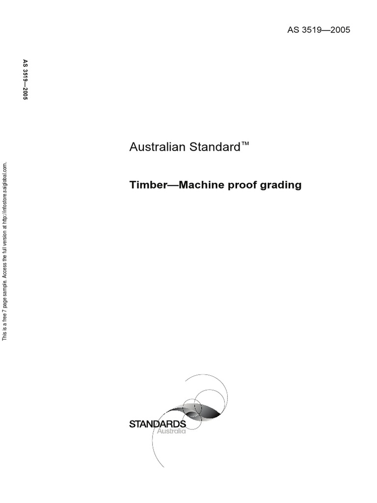 As 3519-2005 Timber - Machine Proof Grading | PDF | Lumber | Yield ...
