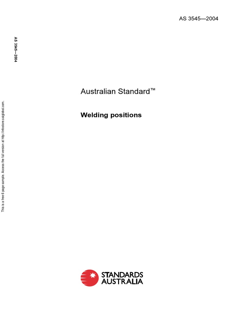 As 3545-2004 Welding Positions | PDF | Angle | Welding