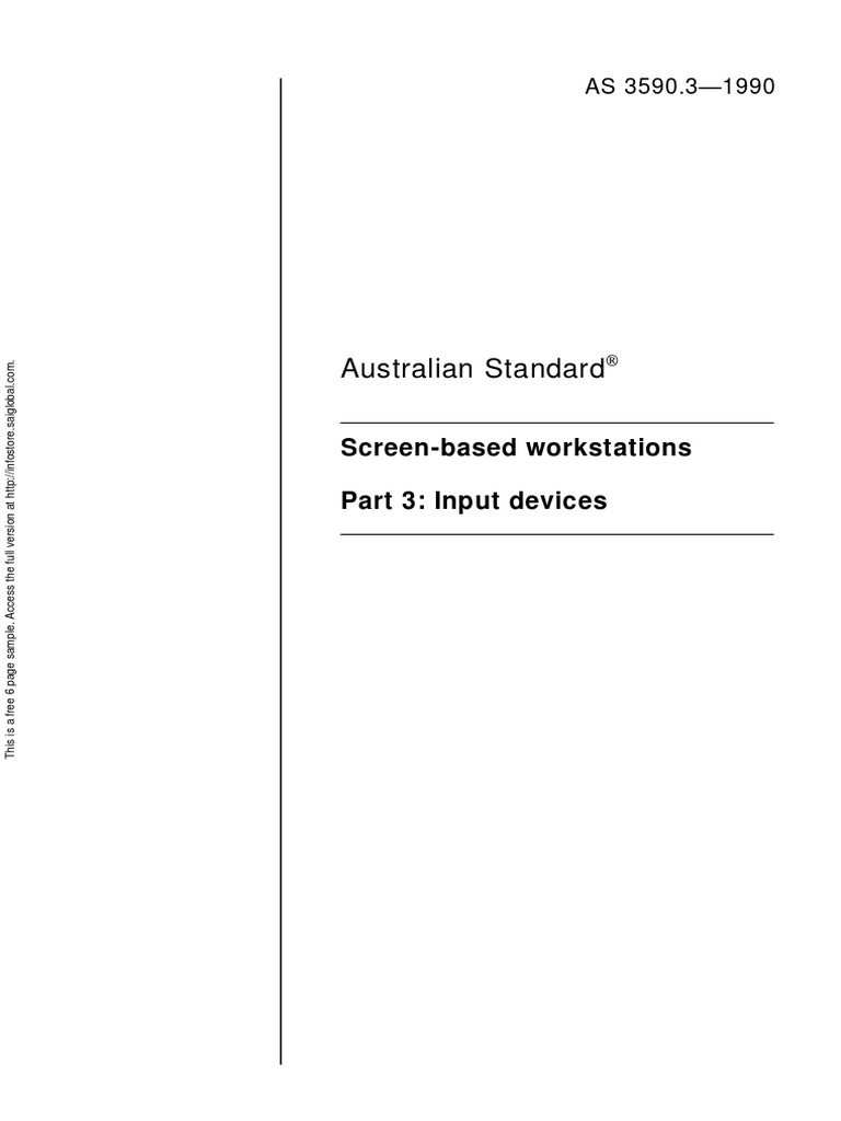 As 3590.3-1990 Screen-Based Workstations Input Devices | PDF | Computer ...