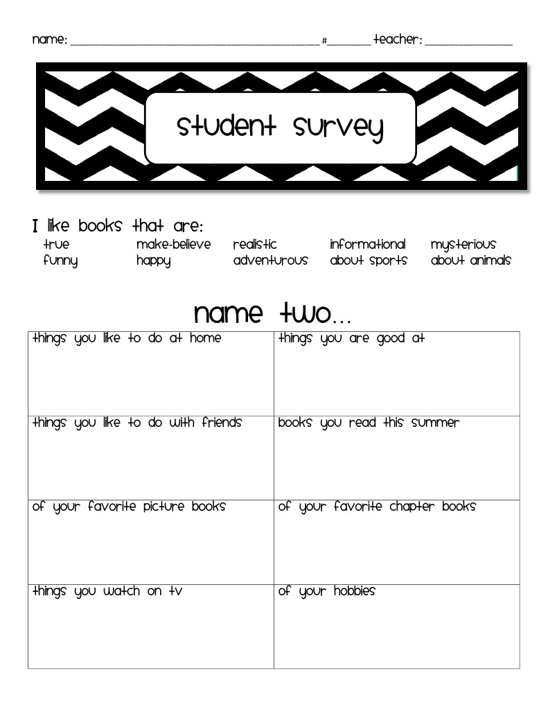 Student Survey: Like Books That Are | PDF