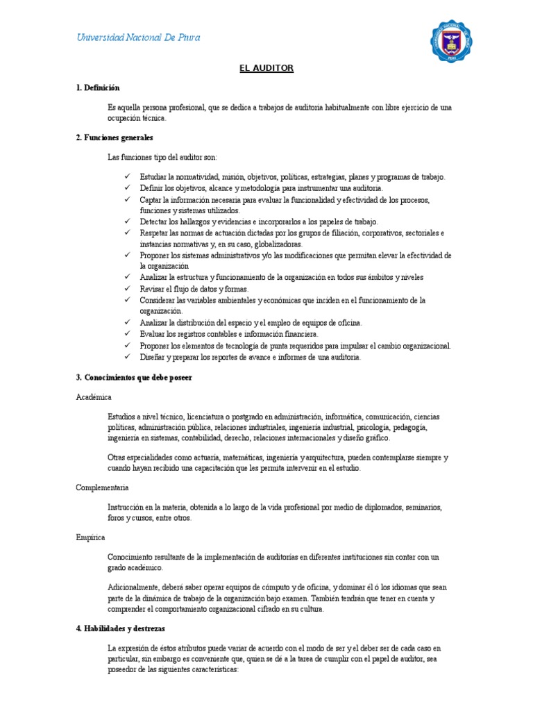 Resumen - El Auditor | PDF | Auditoría | Contralor