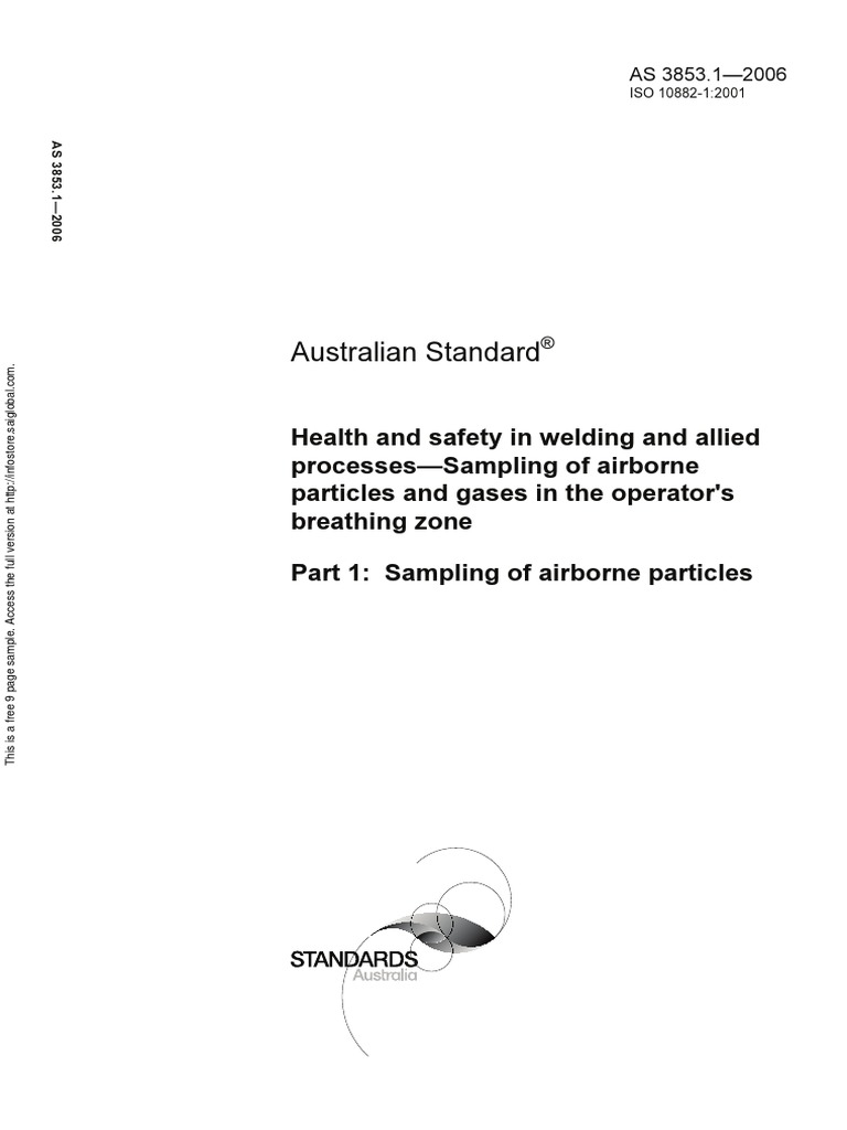 As 3853.1-2006 Health and Safety in Welding and Allied Processes ...