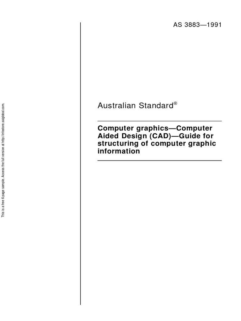 As 3883-1991 Computer Graphics - Computer Aided Design (CAD) - Guide ...