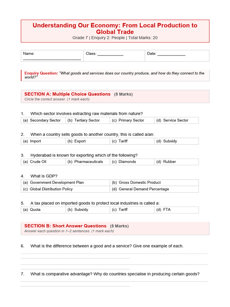 G7 Enquiry2 People Worksheet | PDF | Exports | Trade Agreements