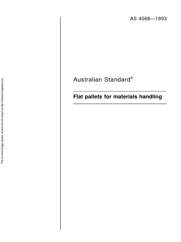 As 4068-1993 Flat Pallets For Materials Handling | Download Free PDF ...