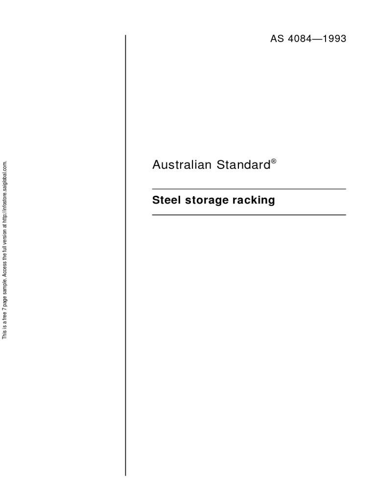 As 4084-1993 Steel Storage Racking | PDF | Business