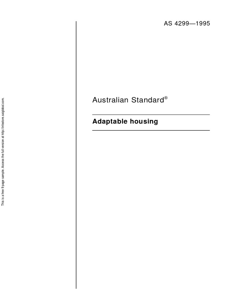 As 4299-1995 Adaptable Housing | PDF | Disability | Business