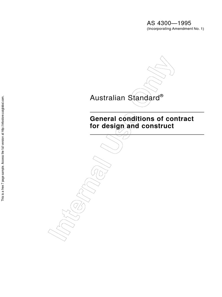 As 4300-1995 (Reference Use Only) General Conditions of Contract For ...