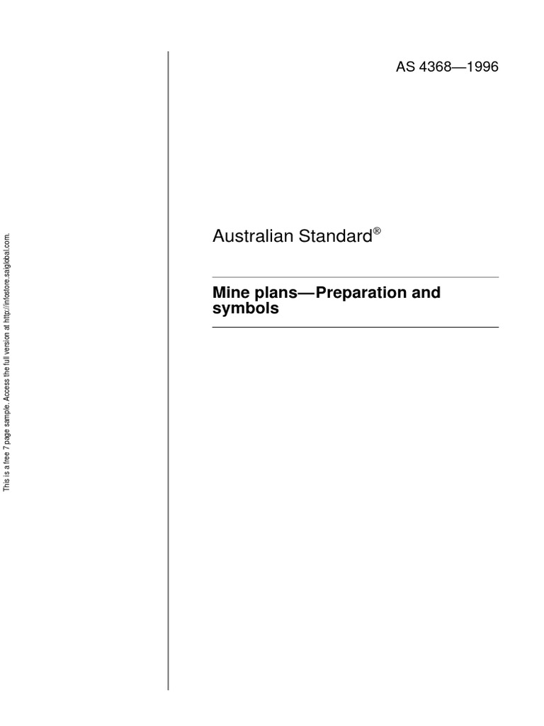 As 4368-1996 Mine Plans - Preparation and Symbols | PDF | Technical ...