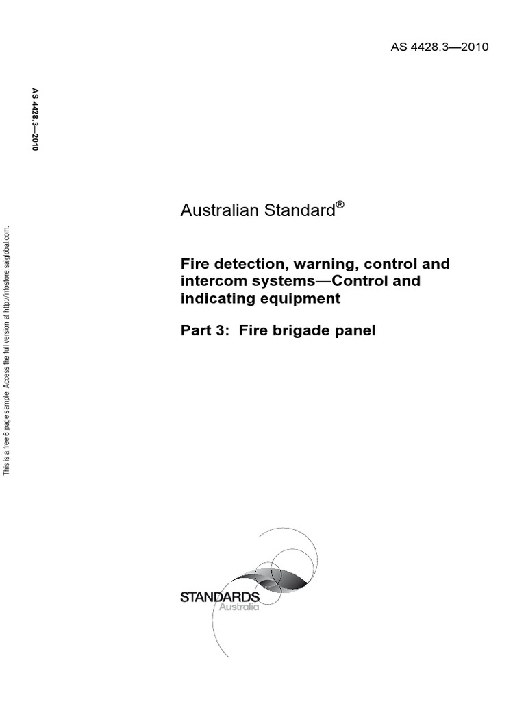 As 4428.3-2010 Fire Detection Warning Control and Intercom Systems ...