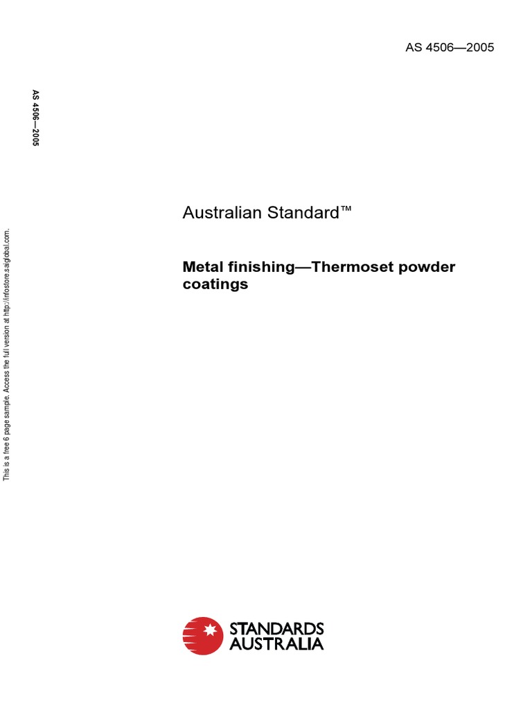 As 4506-2005 Metal Finishing - Thermoset Powder Coatings | Download ...