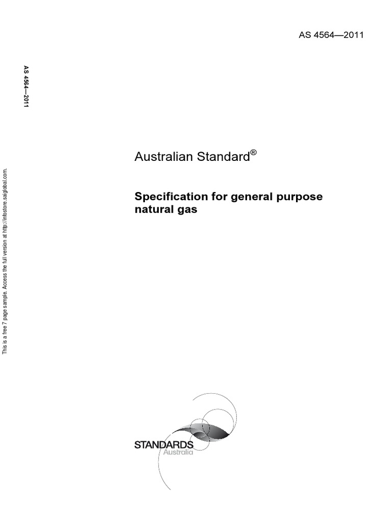 As 4564-2011 Specification For General Purpose Natural Gas | PDF ...
