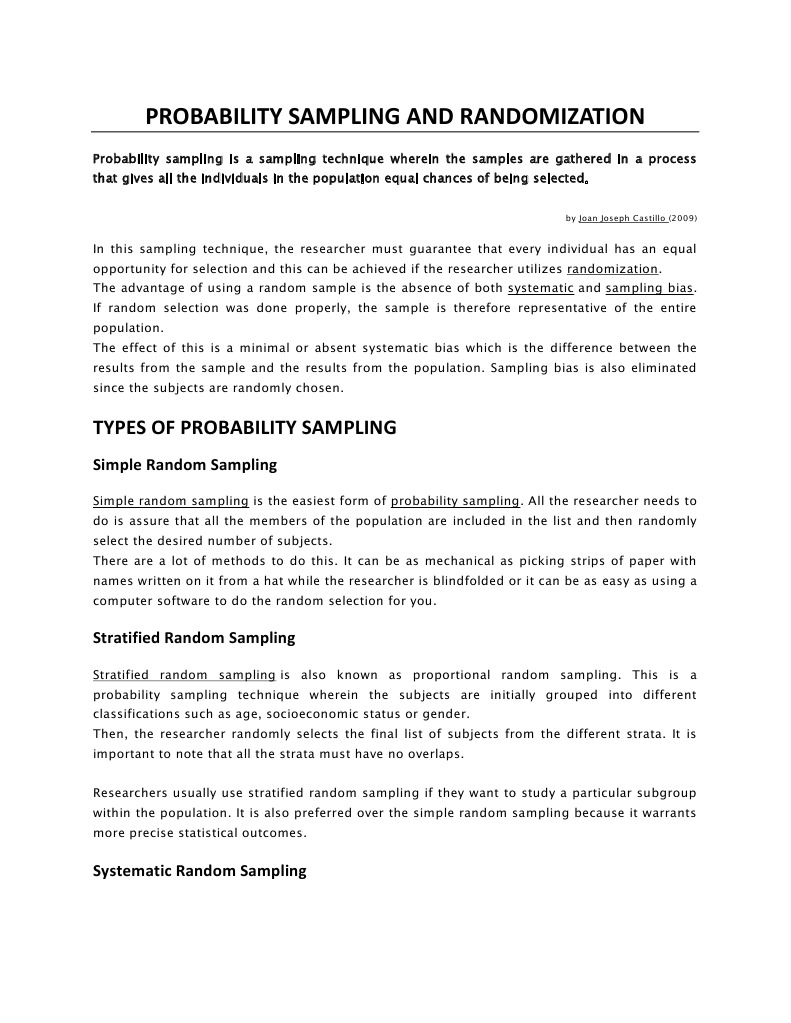 An In-Depth Explanation of Probability Sampling Techniques and Their ...