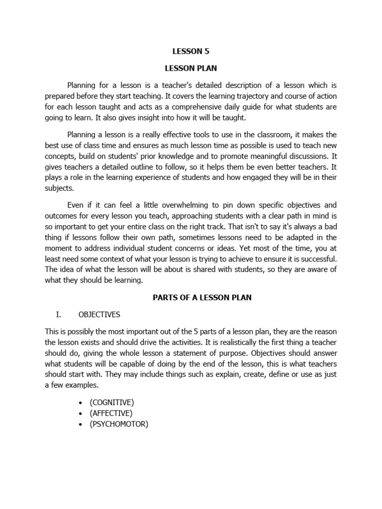 Lesson Plan | PDF | Lesson Plan | Lesson
