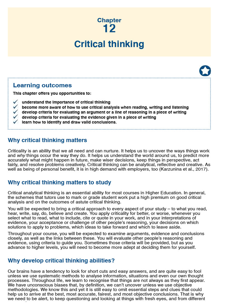 ETR Week2 Reading Critical Thinking | PDF | Critical Thinking | Thought