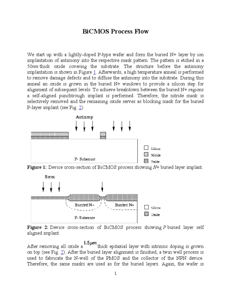 BiCMOS Process Flow | PDF | Cmos | Wafer (Electronics)