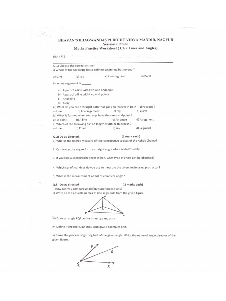 STD 6 Term 2 Mathematics Worksheets | PDF